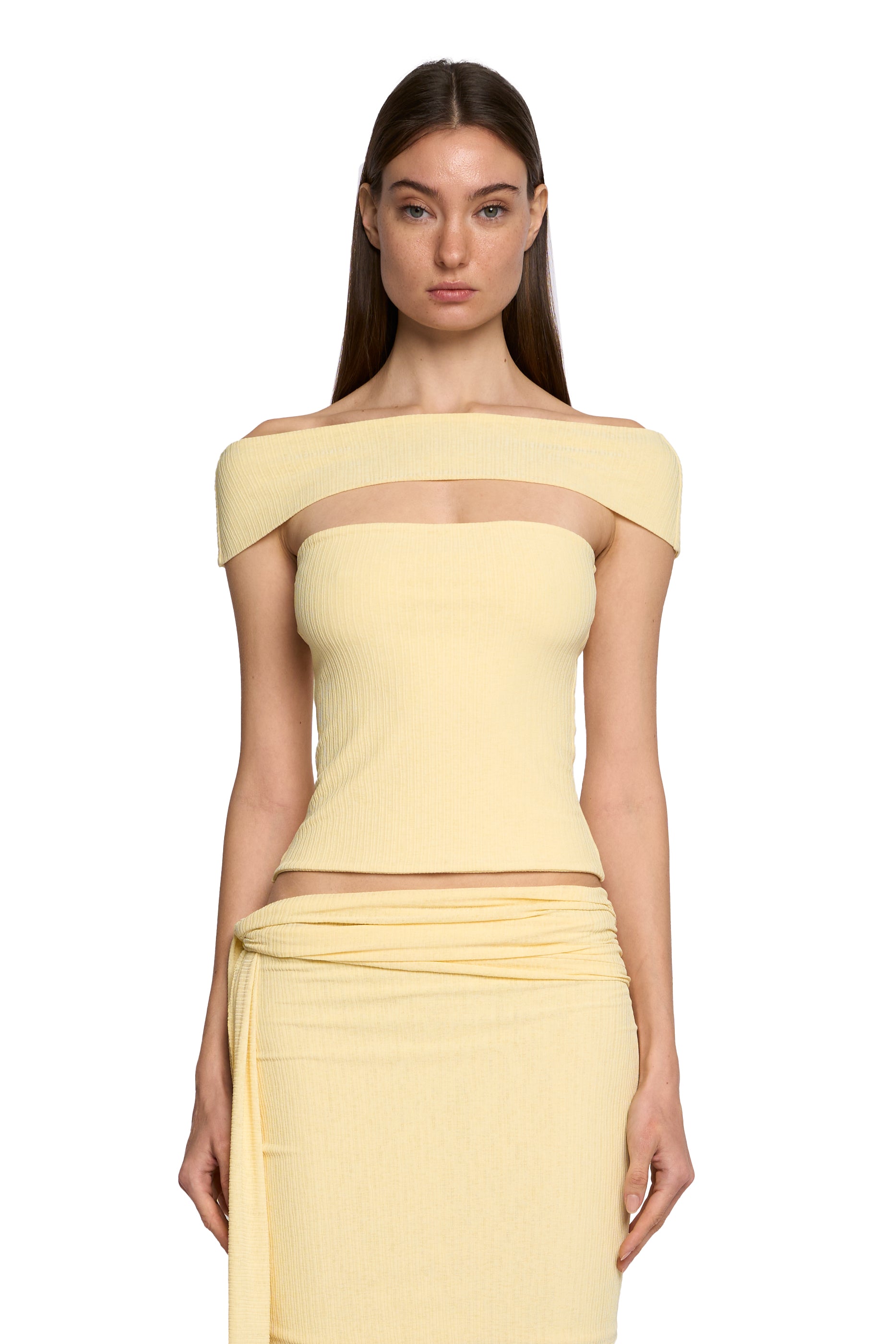 Neck Tube Top in Vanilla - Refined Silhouettes